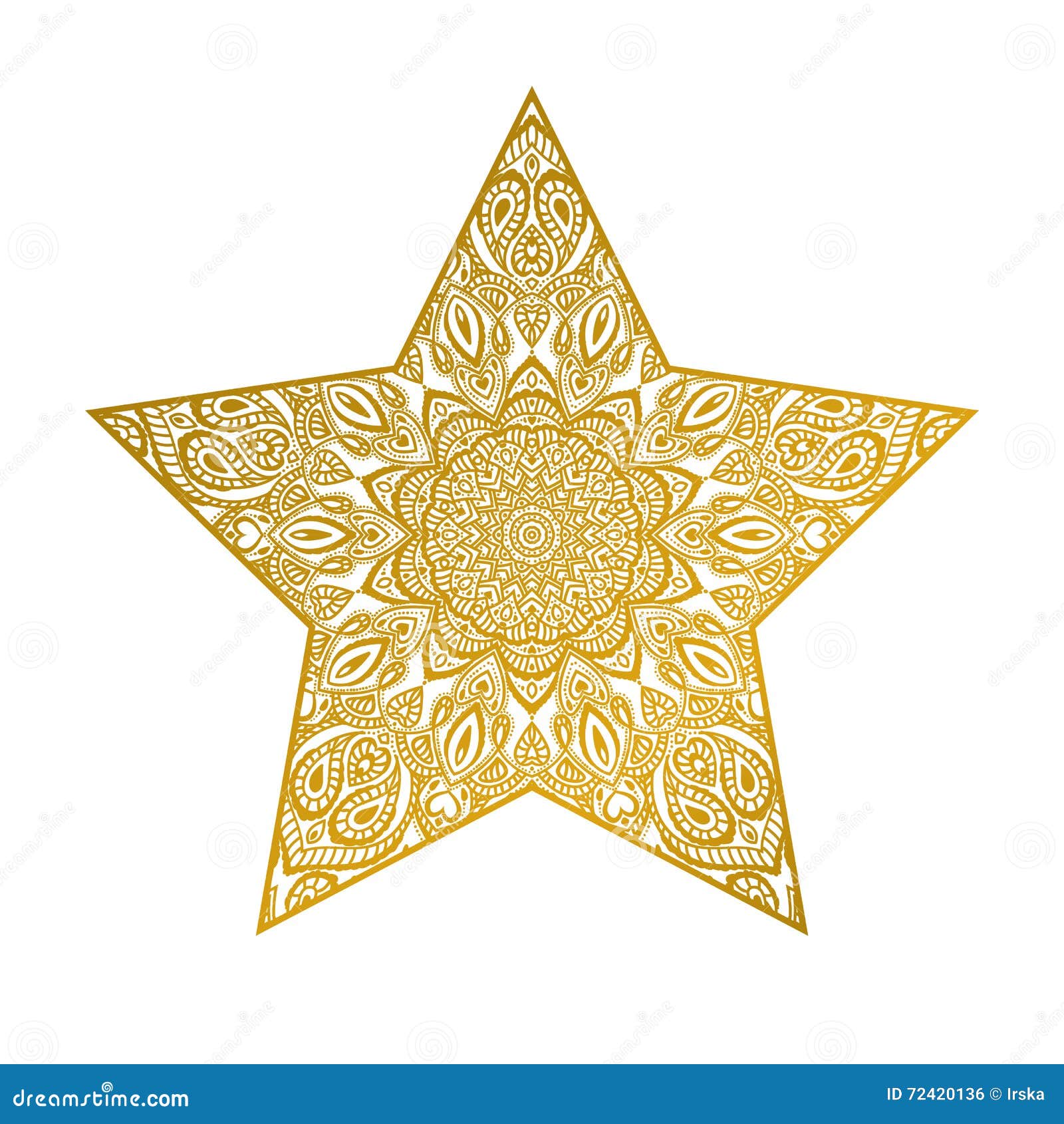 Abstract Star. Mandala Ornate. Stock Vector - Illustration of curly ...