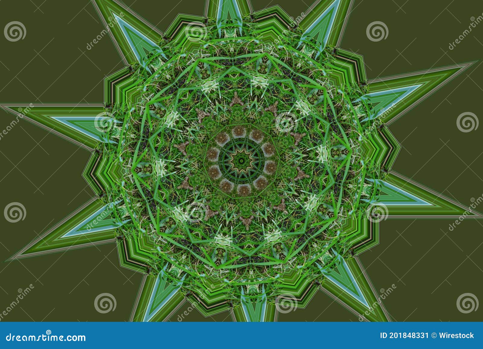 Abstract Star-shape in Green Colors Stock Illustration - Illustration ...