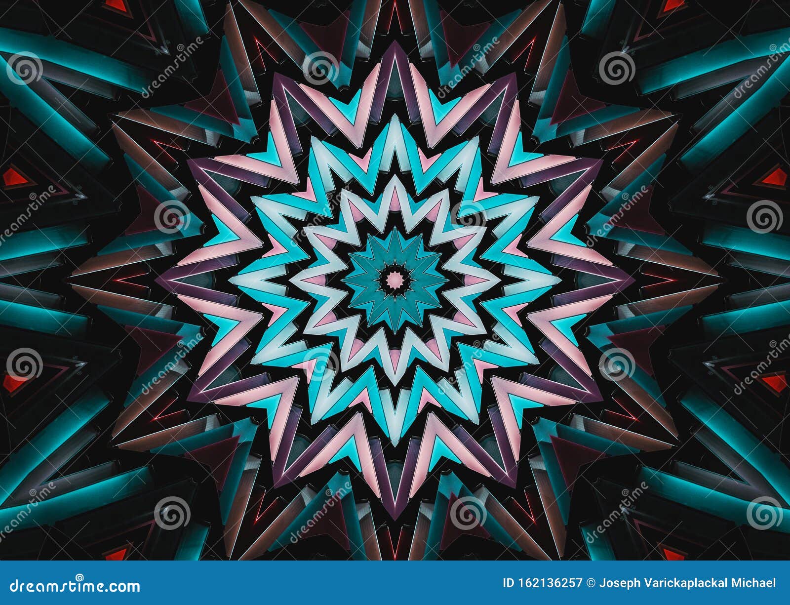 Abstract Star Shaped Design with Various Geometric Elements Stock Image ...