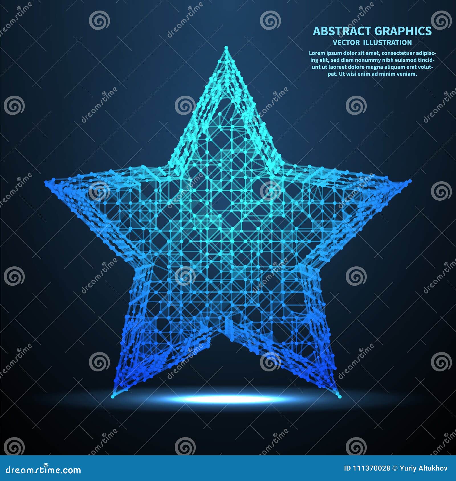 Abstract Star, Vector Illustration. Network Connections with Points and ...