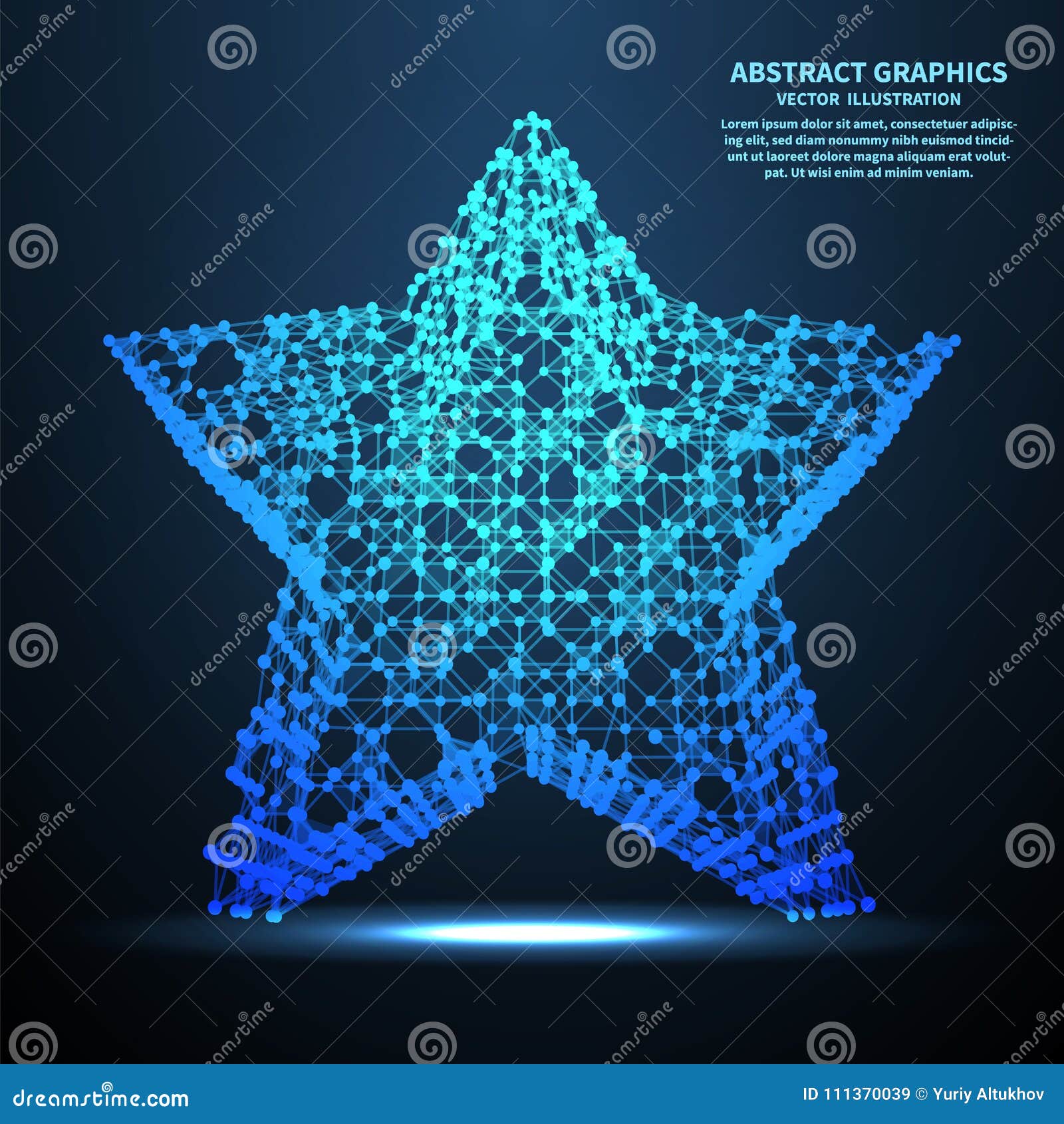Abstract Star, Vector Illustration. Network Connections with Points and ...