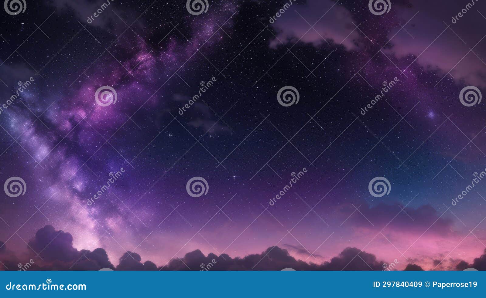 Abstract Starlight and Pink and Purple Clouds Stardust Stock ...