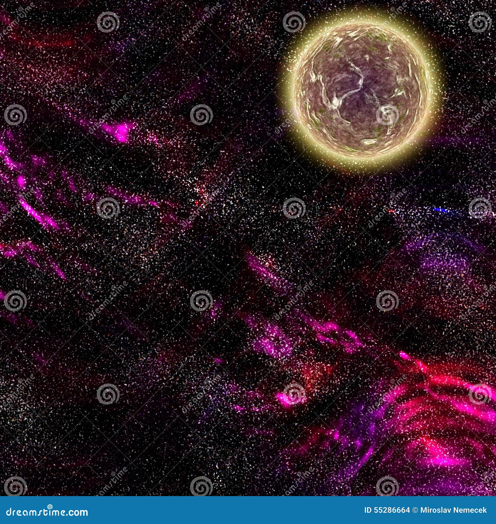 Abstract Stars Nebula Generated Texture Stock Illustration ...