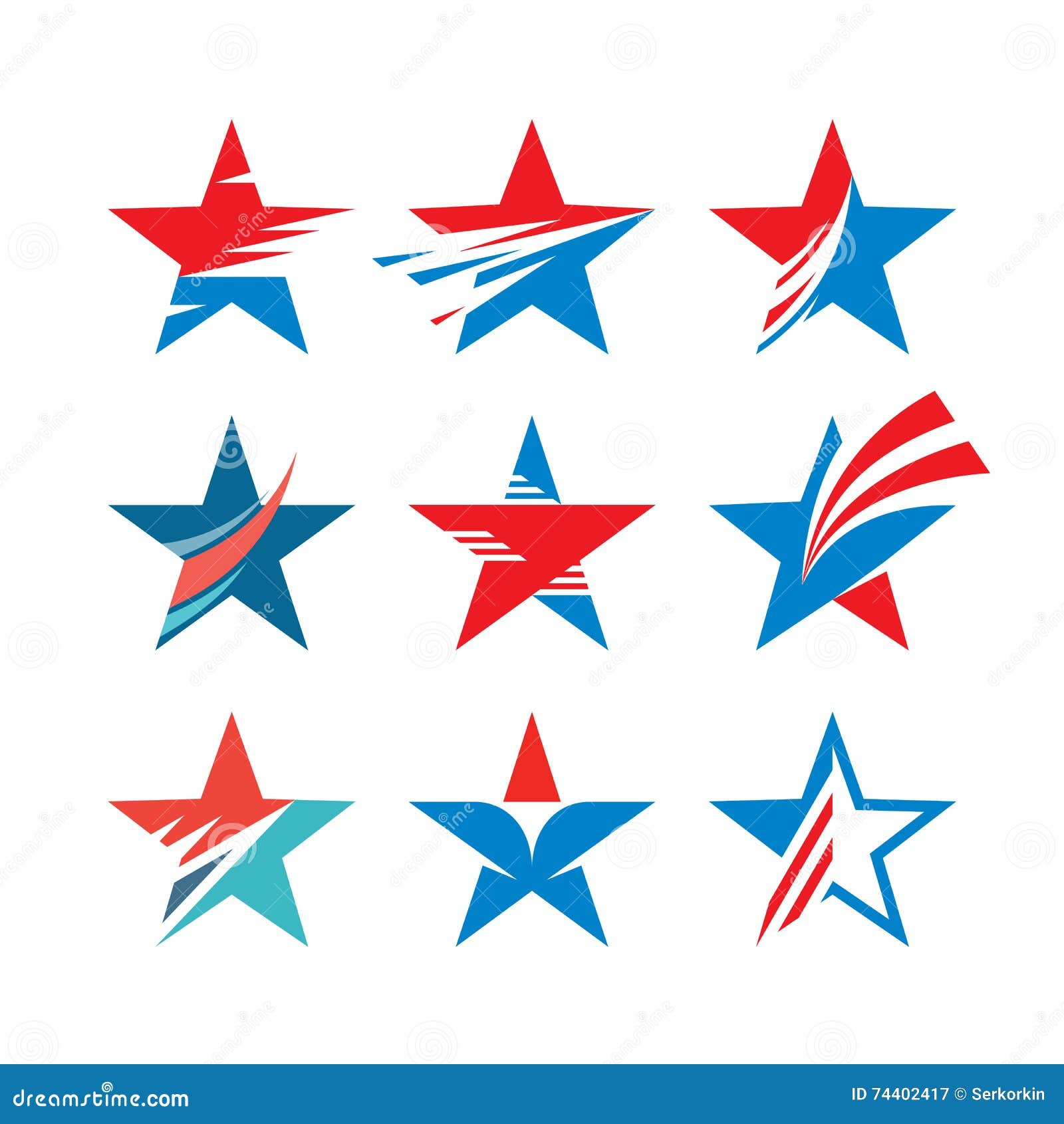 Abstract Stars Signs - Creative Vector Set. Star Logo Collection ...