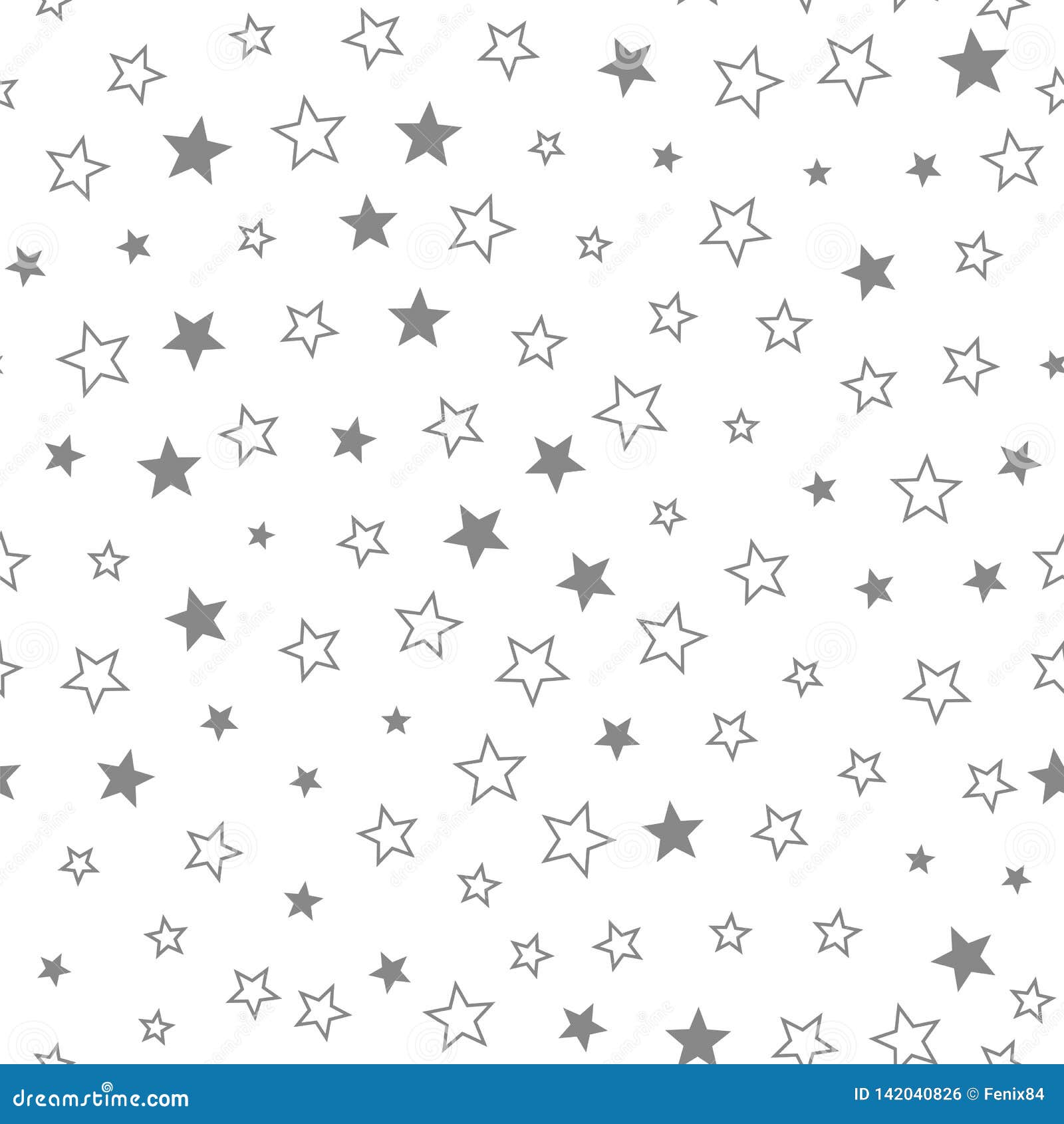 Abstract Stars Vector Seamless Pattern On White Background Stock Vector