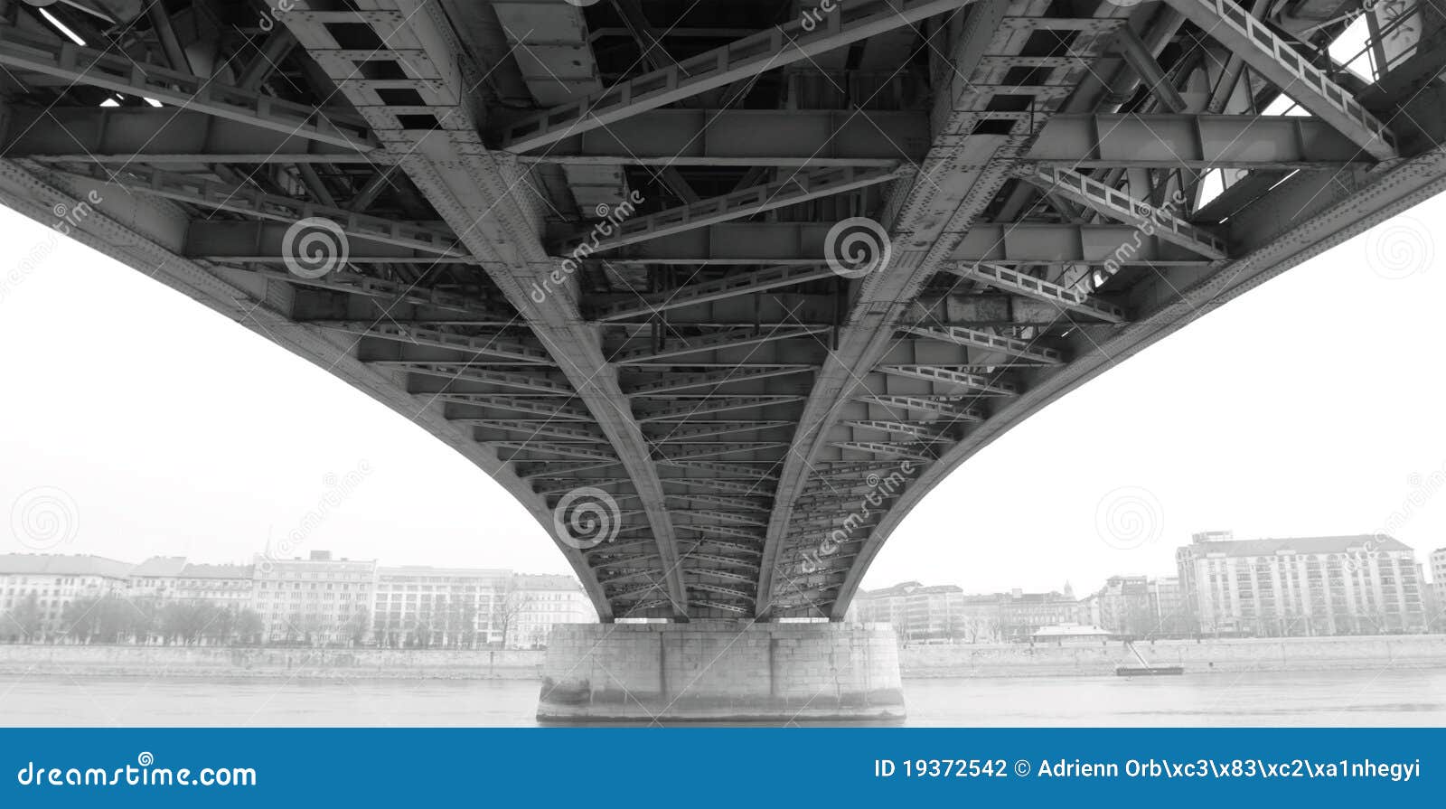 Abstract Steel Construction from Under the Bridge Stock Photo - Image ...