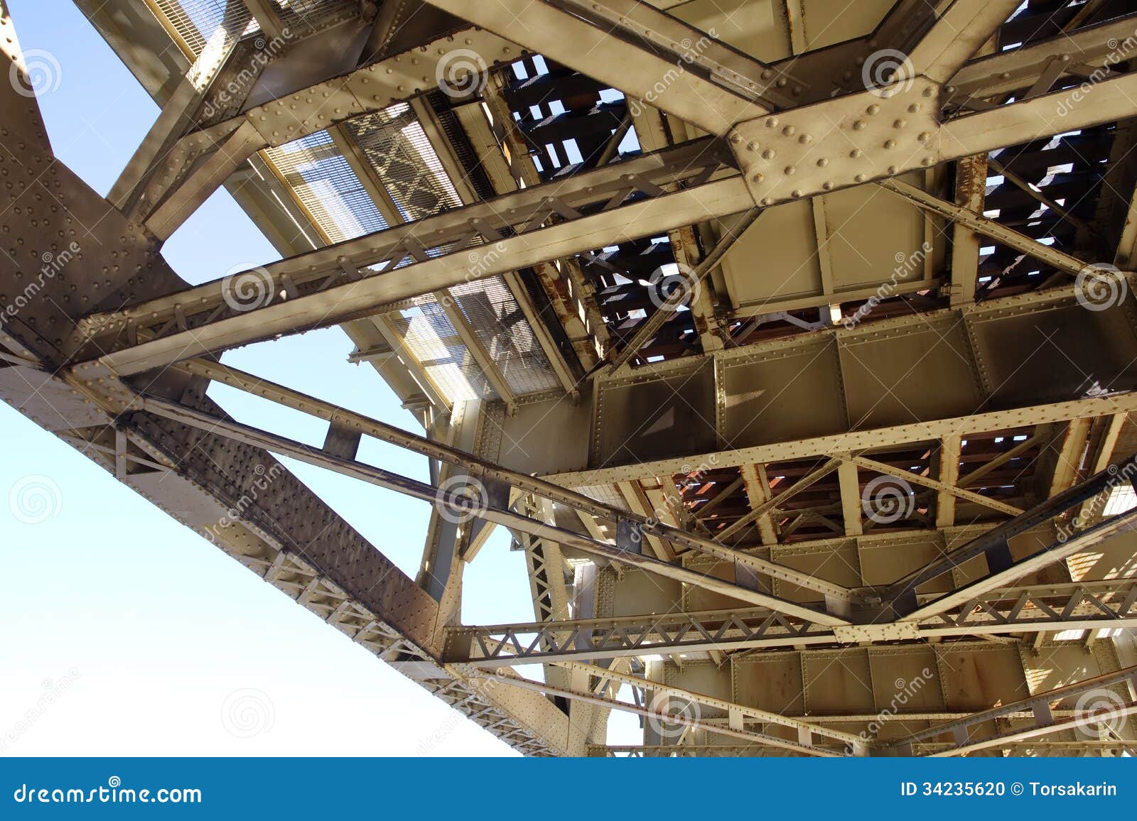 Abstract Steel Construction from Under the Bridge Stock Photo - Image ...