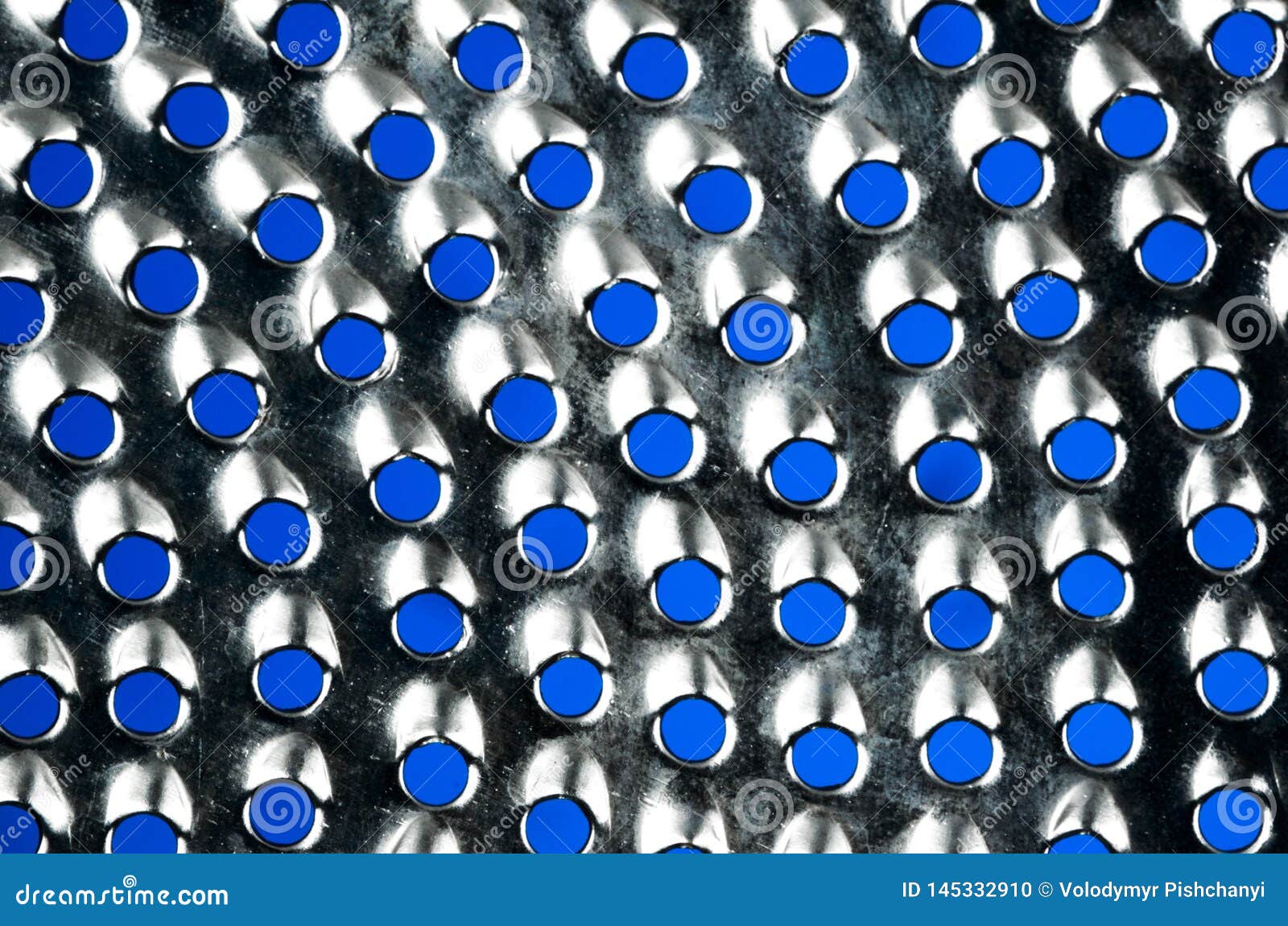 Abstract Steel Texture with Bright Blue Circles. Stock Photo - Image of ...