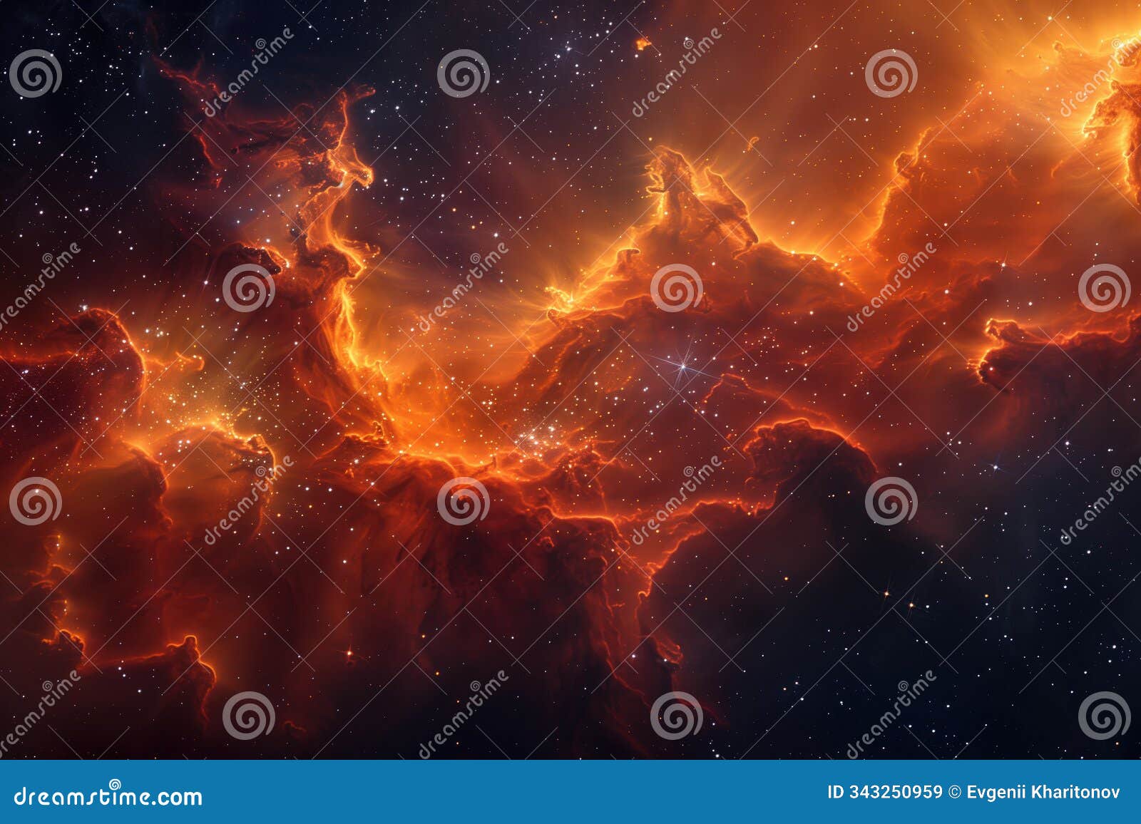 Abstract Stellar Background, Space with Stars and Colored Nebulae Stock ...