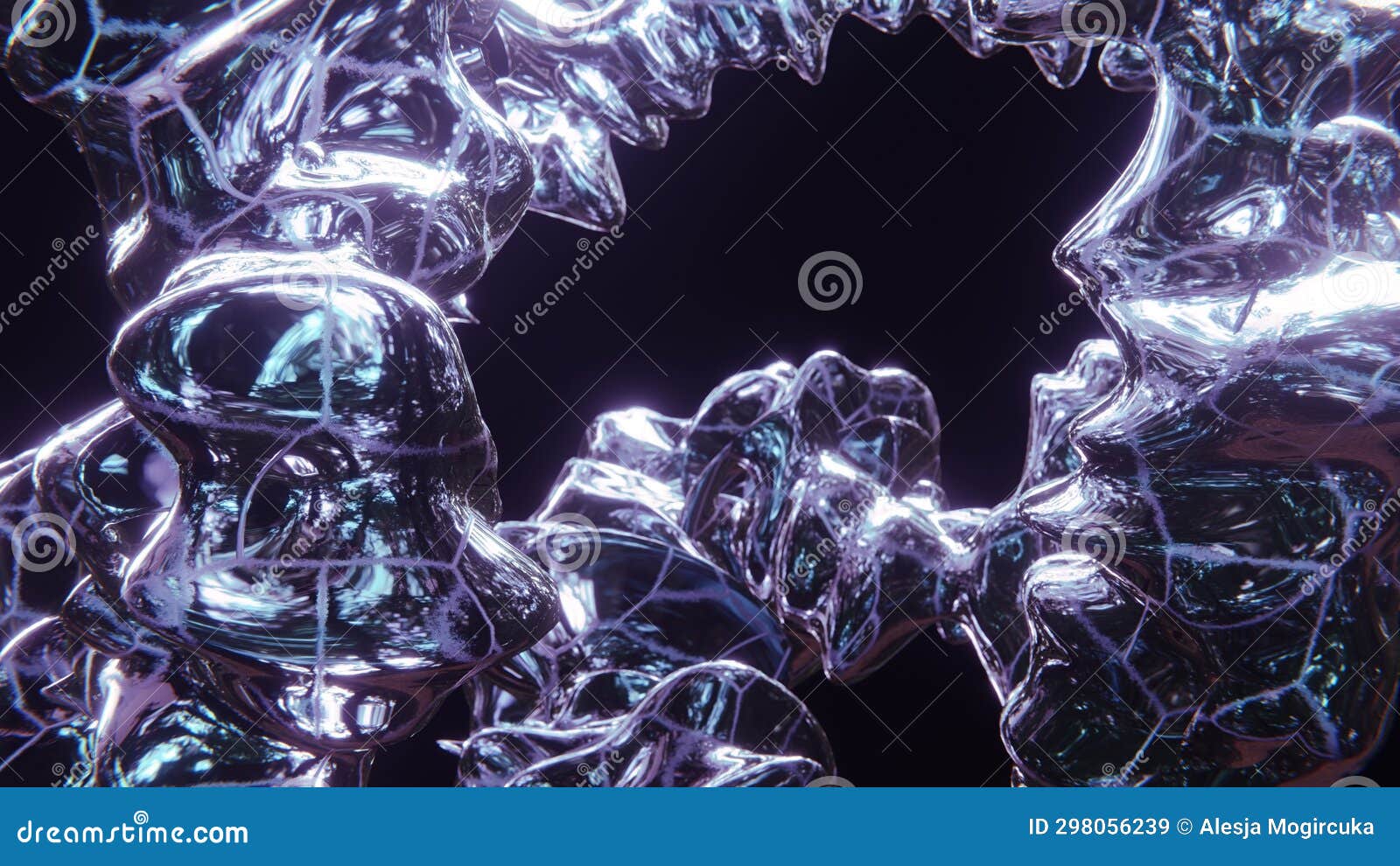 Abstract STEM Illustration of a 3D Spiky Chrome Glowing Shape Looking ...