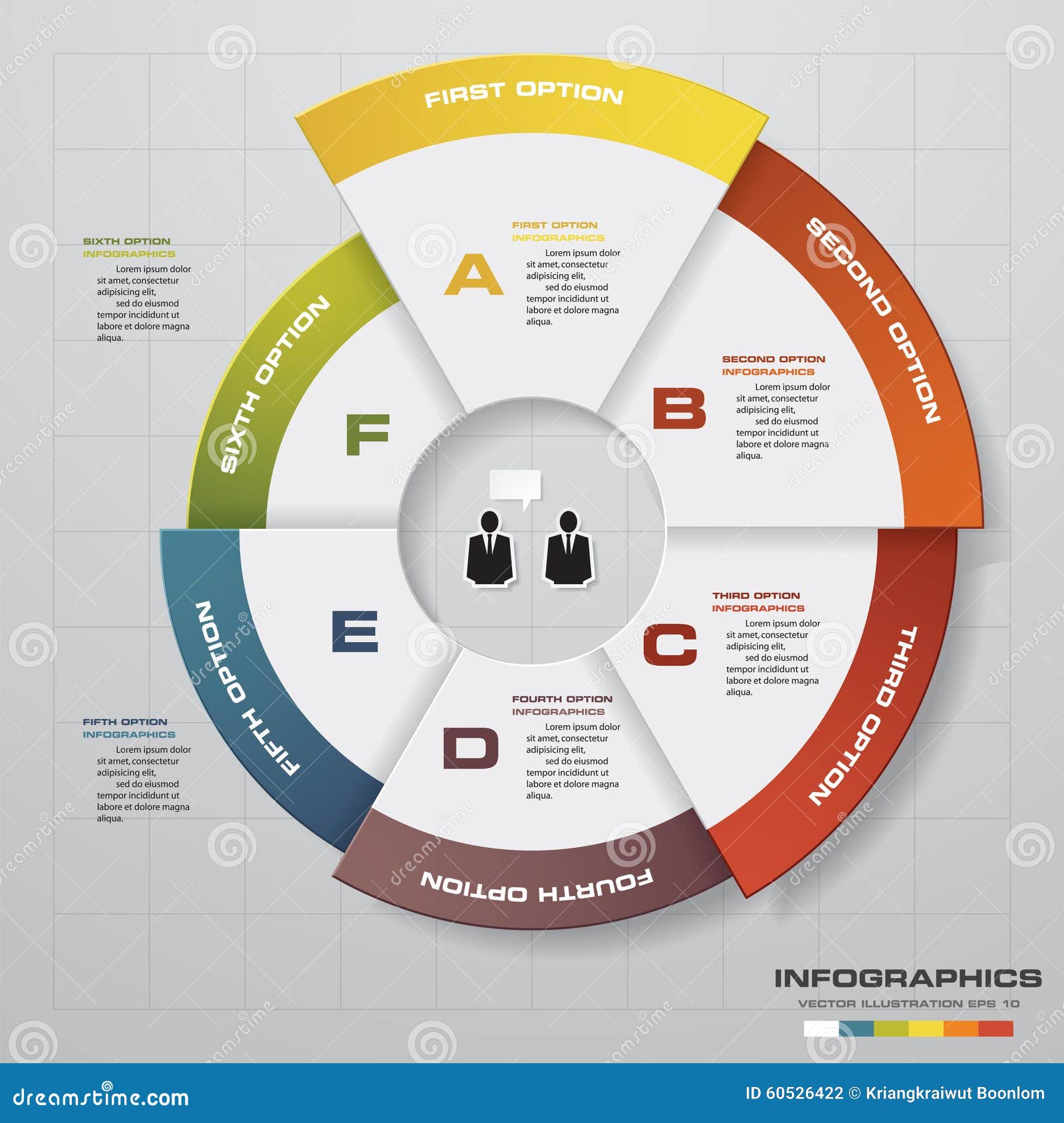 Abstract 6 Steps Business Presentation Template. Design Clean Number ...