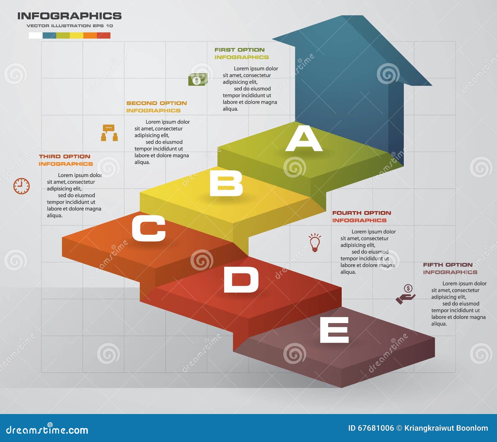 Abstract 5 Steps Business Presentation Template. Infographics Of 5 ...