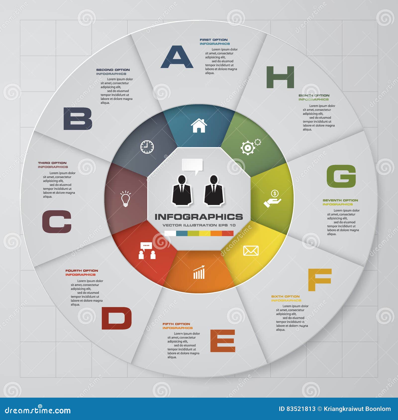 Abstract 8 Steps Circle/wheel Infographis Elements.Vector Stock Vector ...
