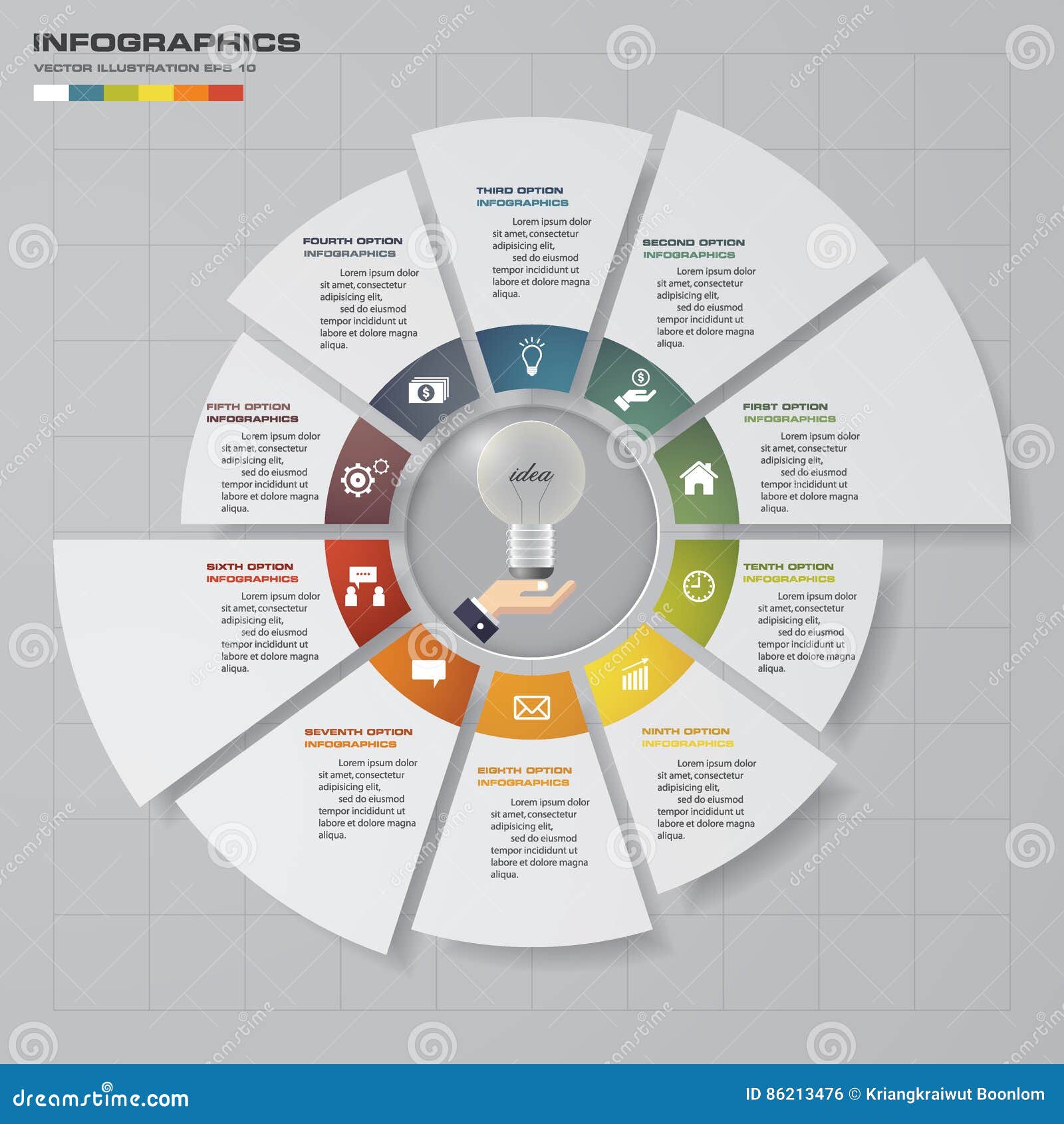 Abstract 10 Steps Circle/wheel Infographis Elements.Vector Illustration ...