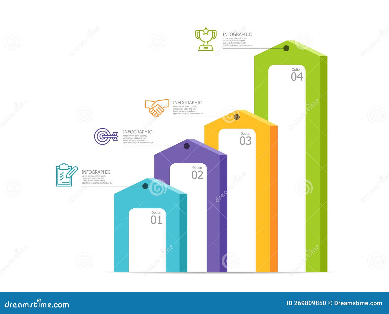 Abstract Steps Growth Infographic Background Stock Vector ...