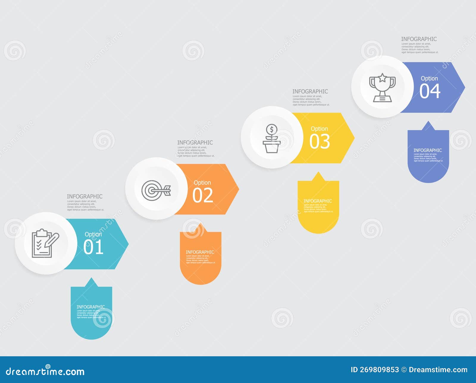 Abstract Steps Growth Infographic Stock Illustration - Illustration of ...