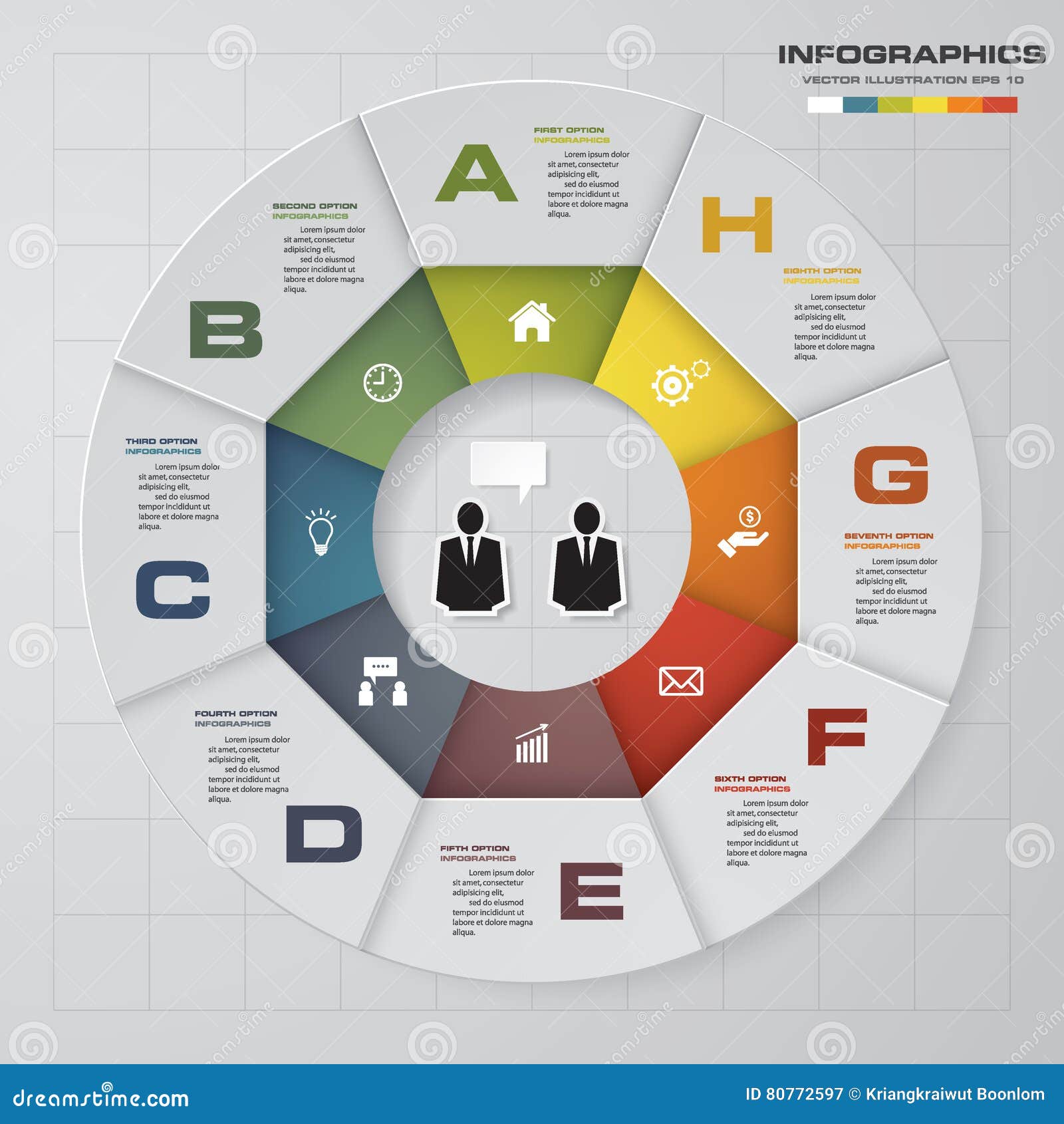 Abstract 8 Steps Infographis Elements.Vector Illustration Stock Vector ...