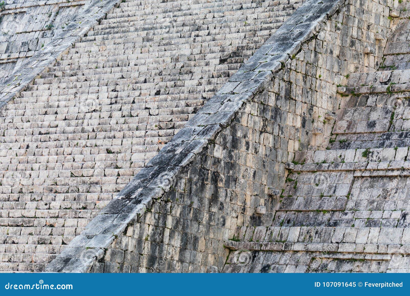 Abstract of the Steps of the Mayan El Castillo Pyramid, Mexico Stock ...