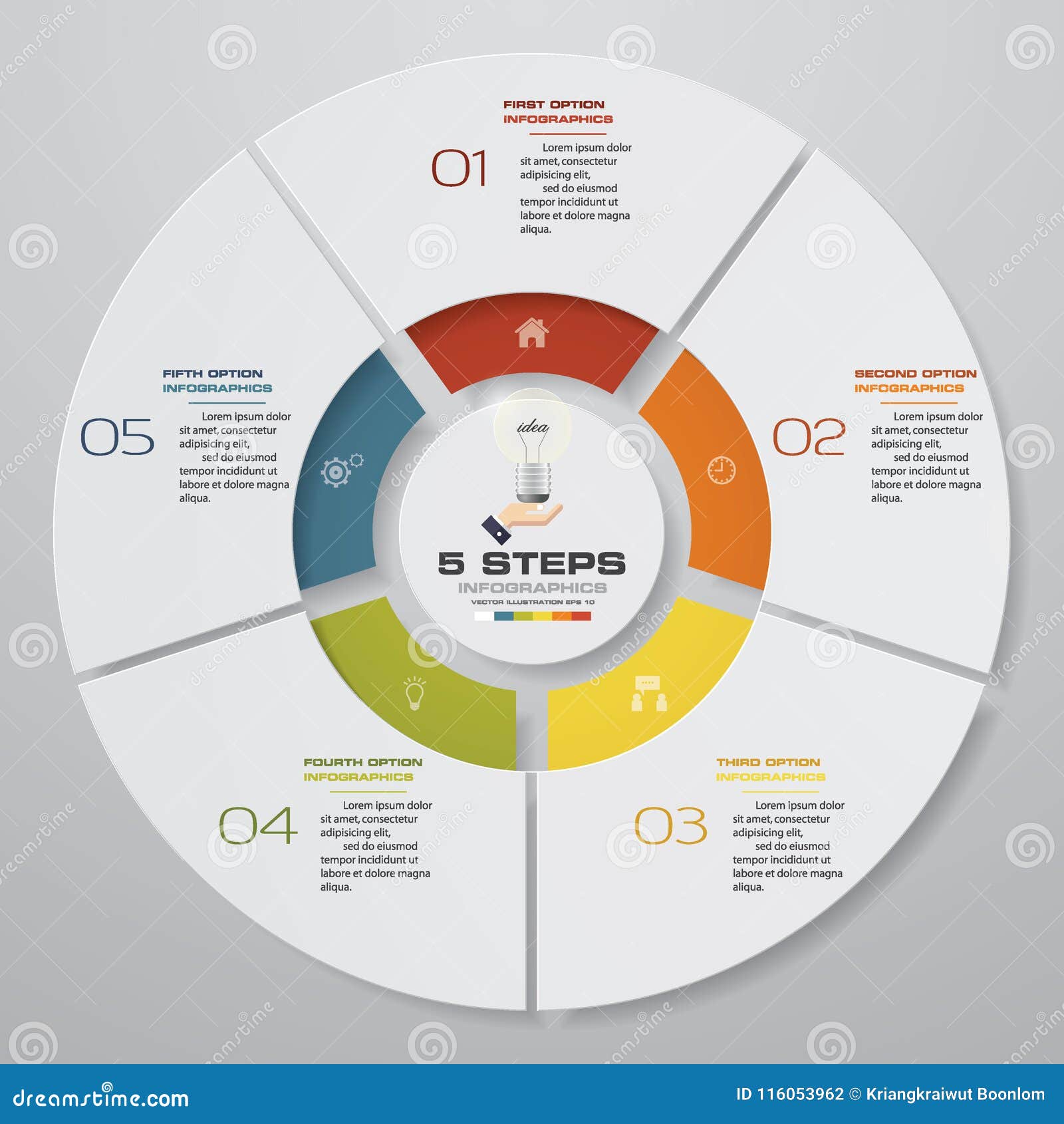 Abstract 5 Steps Modern Pie Chart Infographics Elements.Vector ... Abstract 5 Steps Modern Pie Chart Infographics Elements.Vector ...