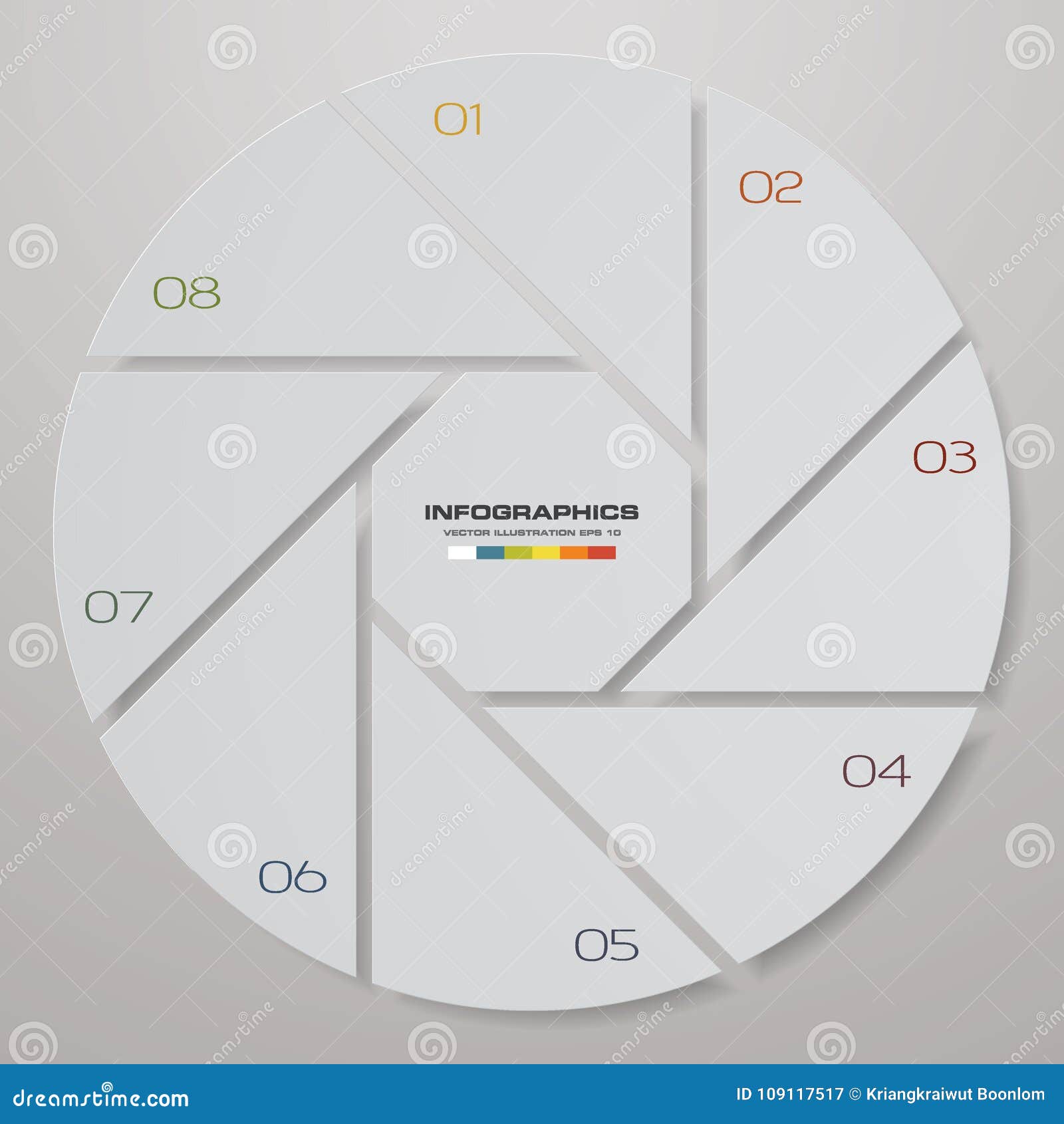 Abstract 8 Steps Modern Pie Chart Infographics Elements.Vector ...