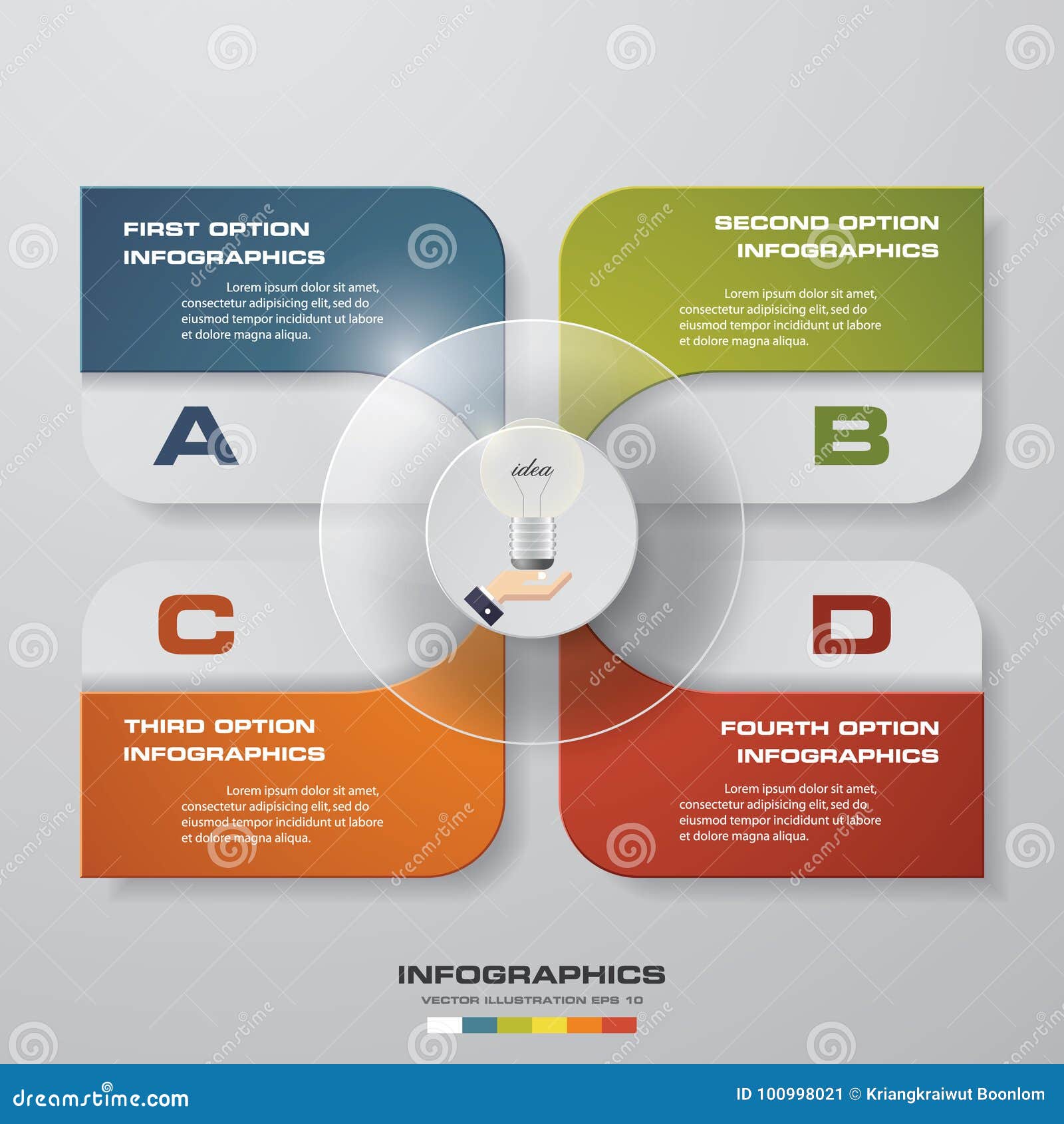 Abstract 4 Steps Modern Presentation Chart Infographics Elements Stock ...