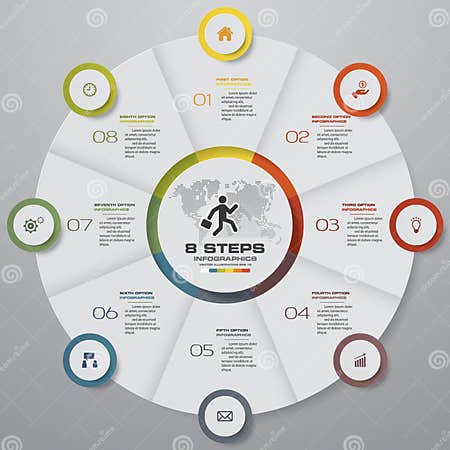 Abstract 8 Steps Pie Chart Infographics Elements.Vector Illustration ...
