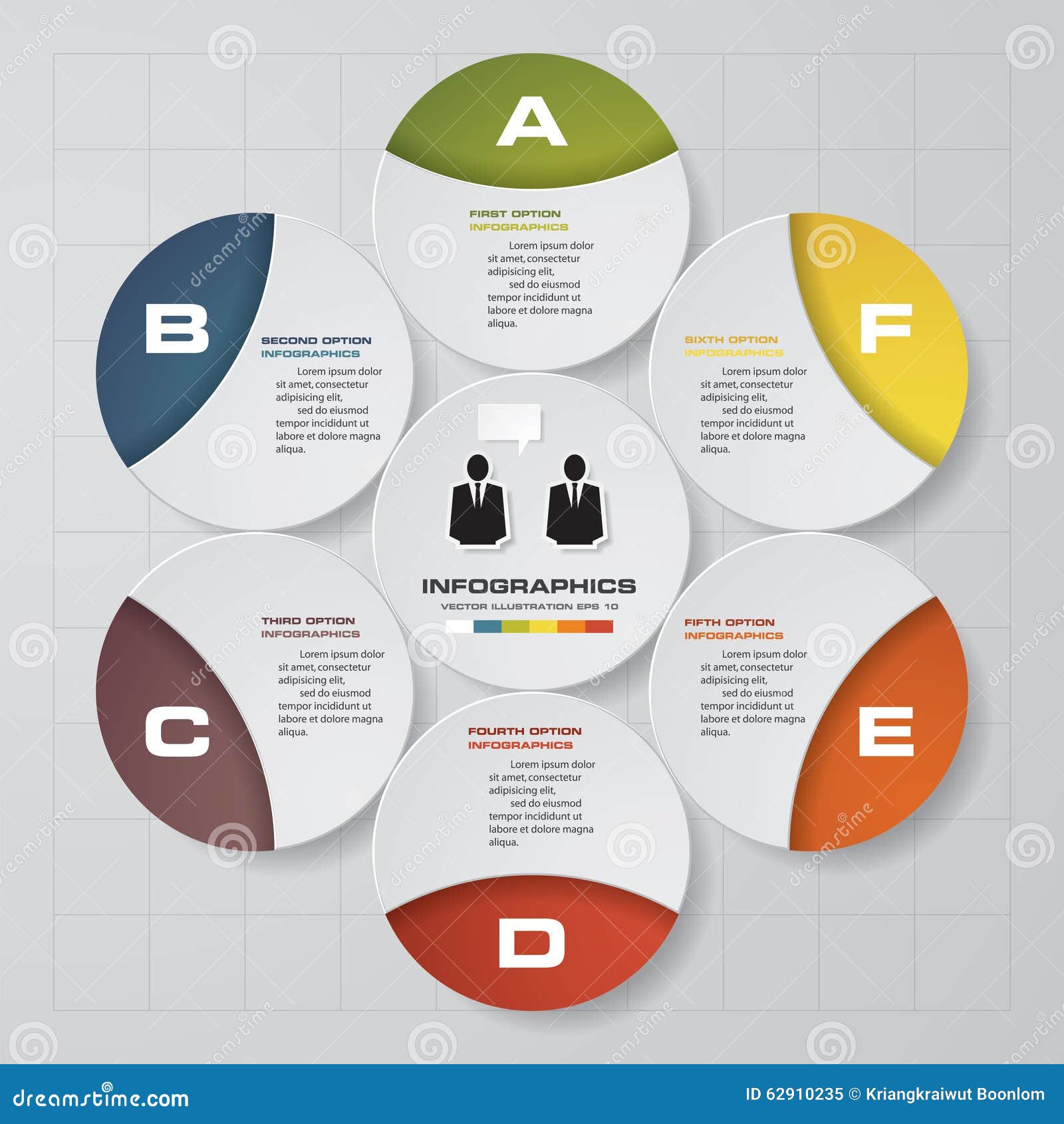 Abstract 6 Steps Template with Free Space for Your Sample Text&data ...