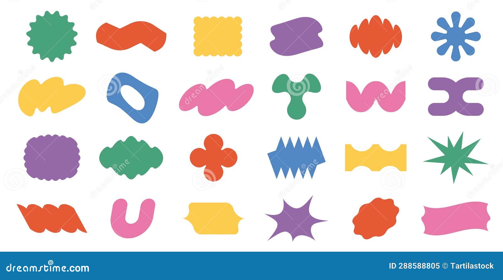 Abstract Sticker Shapes. Doodle Geometric Decorative Elements, Funky ...