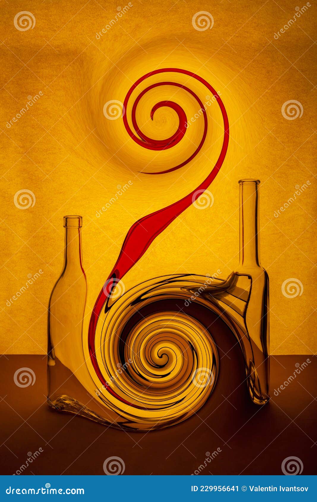 Abstract Still Life with Glass Bottles with Distortion Stock Image ...
