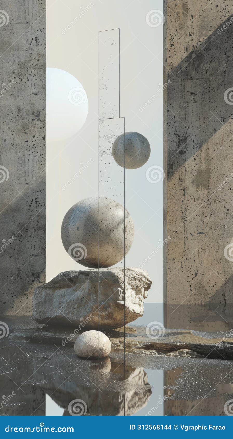 Abstract Still Life with Spheres and Geometric Shapes Stock ...