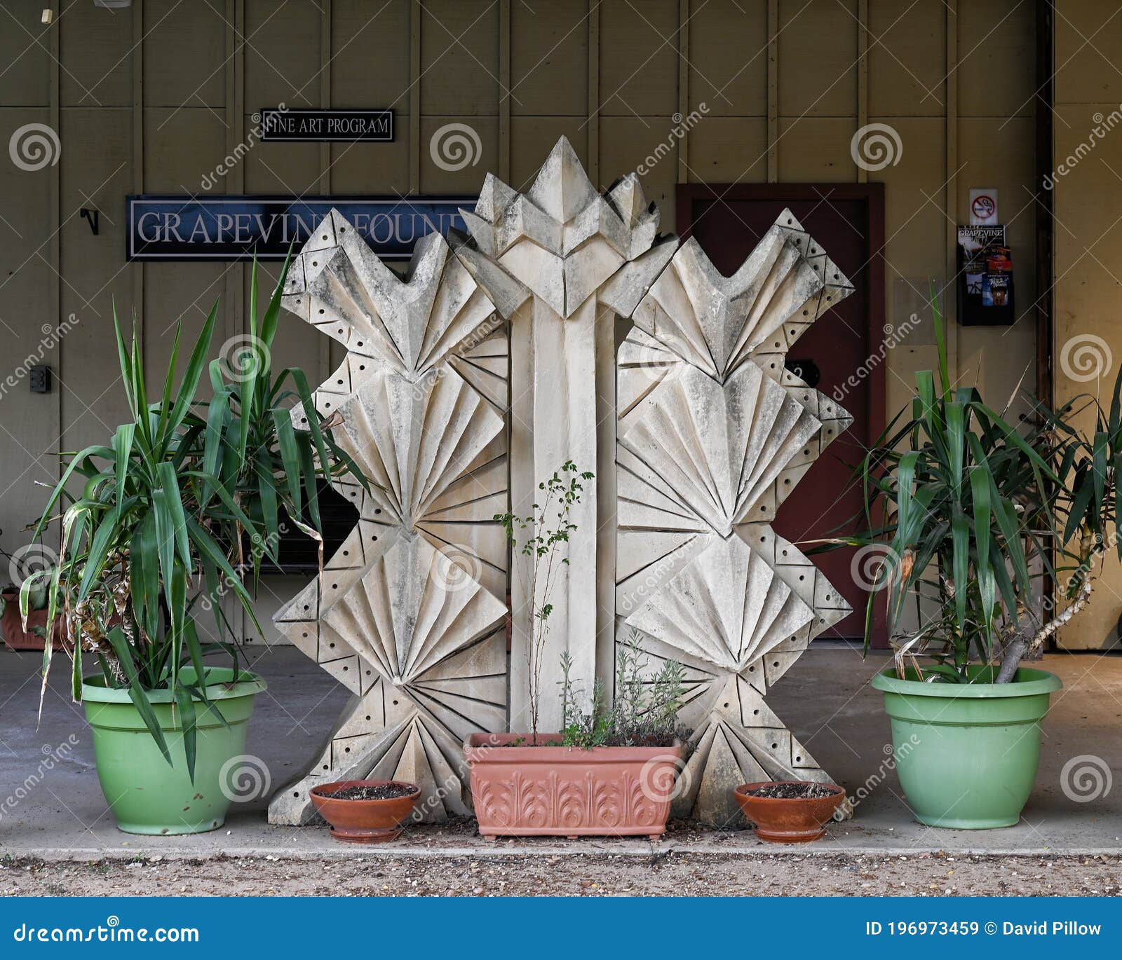 Abstract Stone Piece by Unidentified Artist in Front of the Grapevine ...