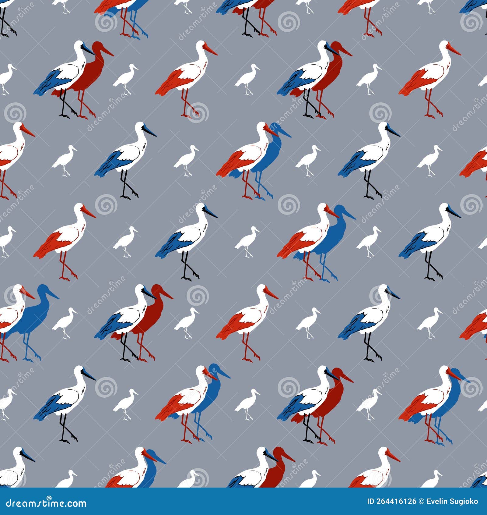 Stork Birds Vector Illustration. Set Of Standing And Flying White ...
