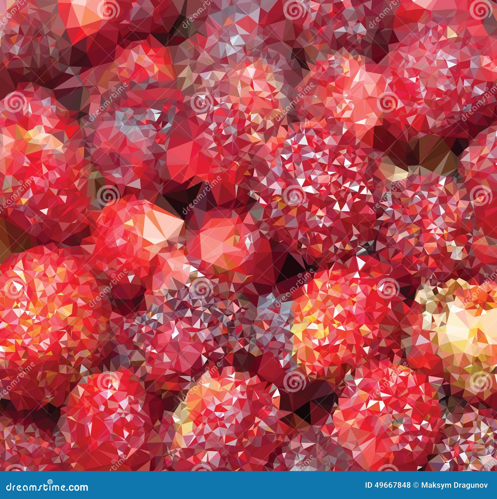 Abstract strawberries stock vector. Illustration of polygonal - 49667848