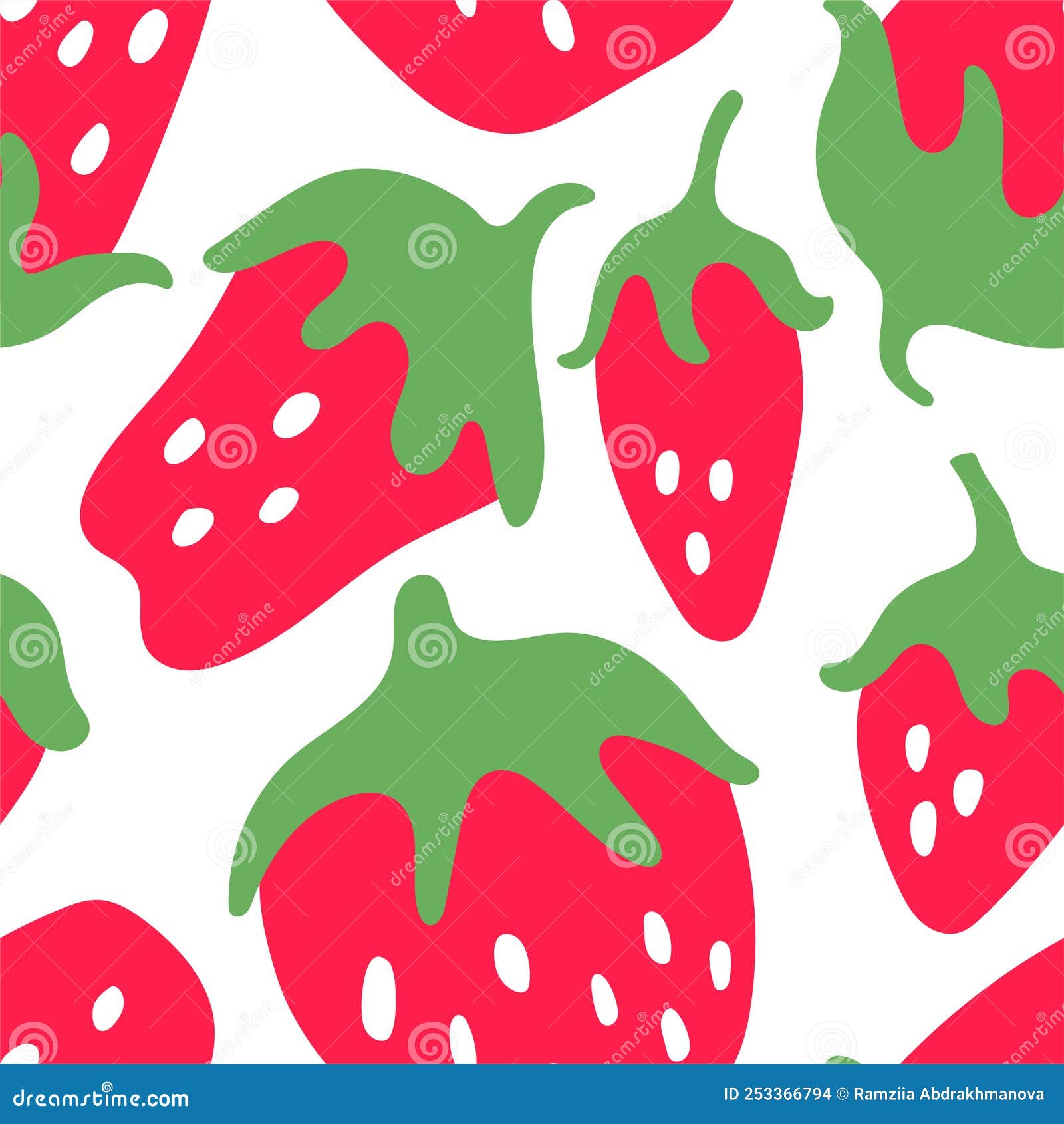 Abstract Strawberry Seamless Pattern. Vector Fruit Illustration Stock ...