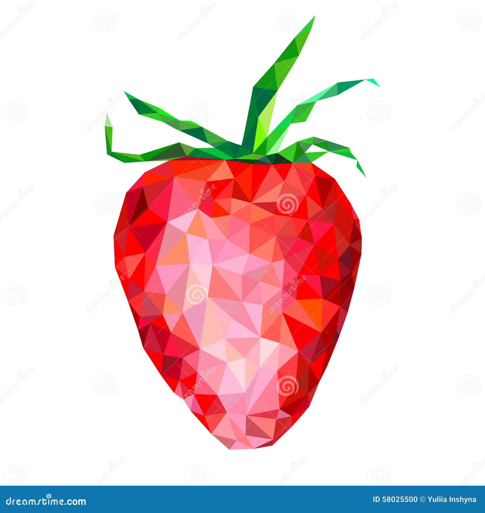 Abstract Strawberry, Triangles Isolated on White Background Stock ...