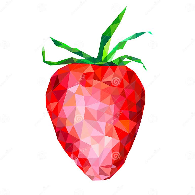 Abstract Strawberry, Triangles Isolated on White Background Stock ...