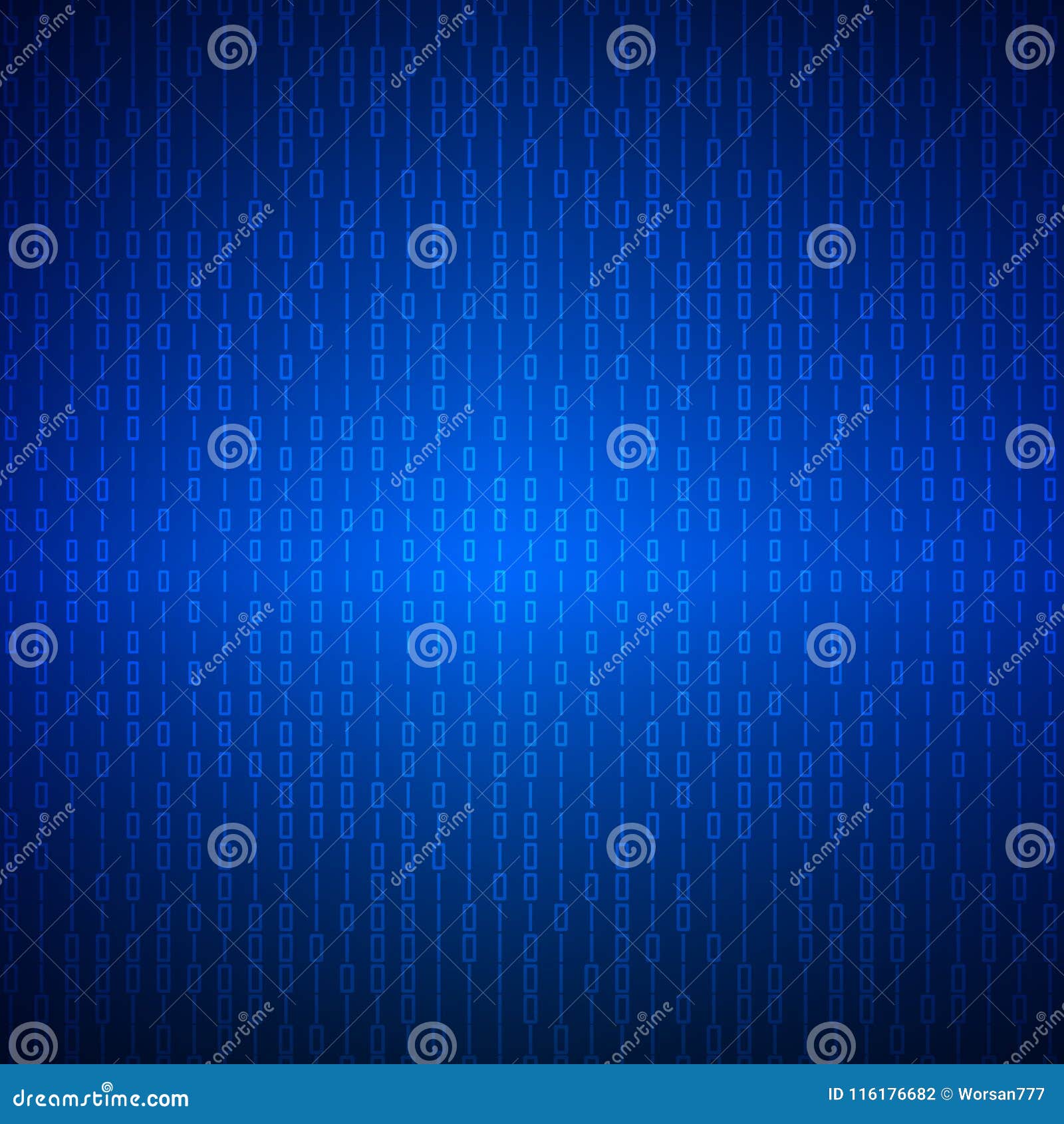 Abstract Stream of Binary Matrix Code on Blue Screen. Binary Computer Code. Programming Coding ...