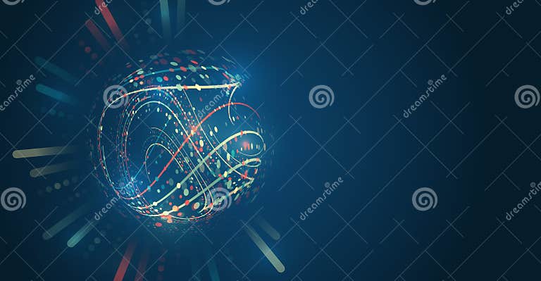 Abstract Stream Information With Circles Array And Binary Code Information Analytics Concept