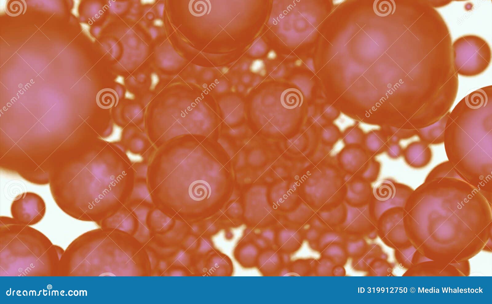 Abstract Stream of Small Moving Bright Spheres on a White Background ...