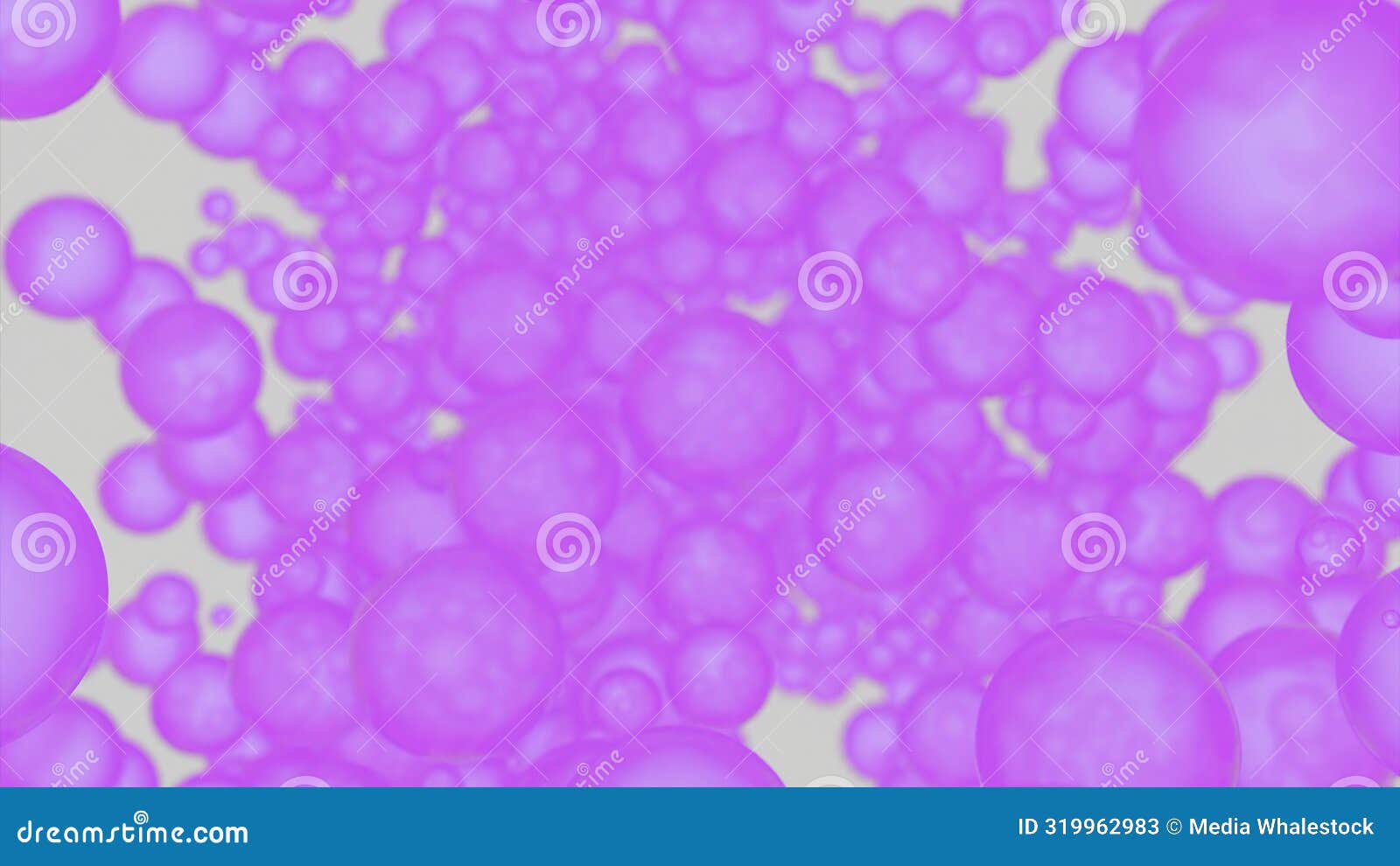 Abstract Stream of Small Moving Bright Spheres on a White Background ...