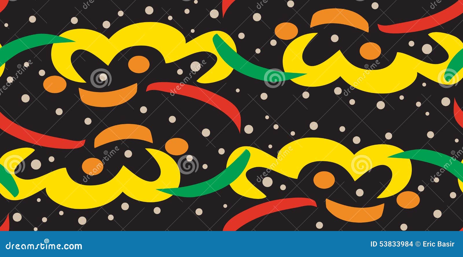 Abstract Streamer Pattern Over Black Stock Illustration - Illustration ...