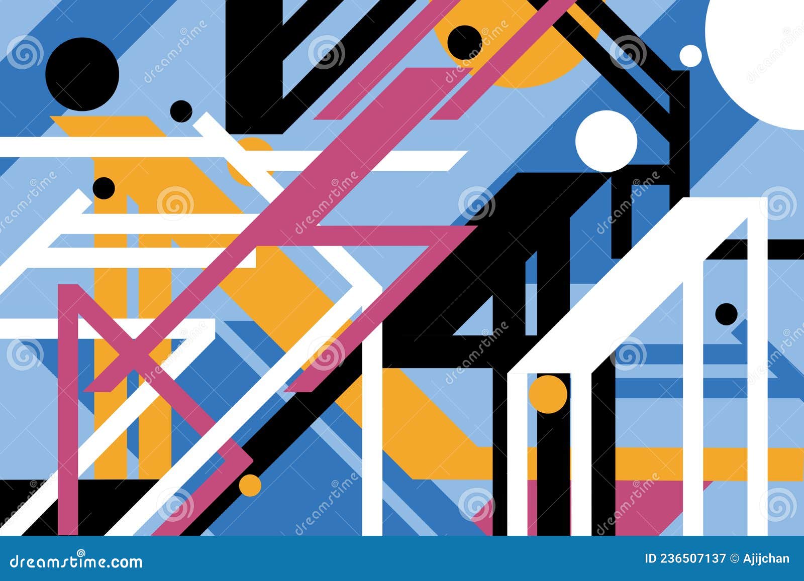 Geometric Illustration of Multi Coloured Human Figures Stock Vector ...