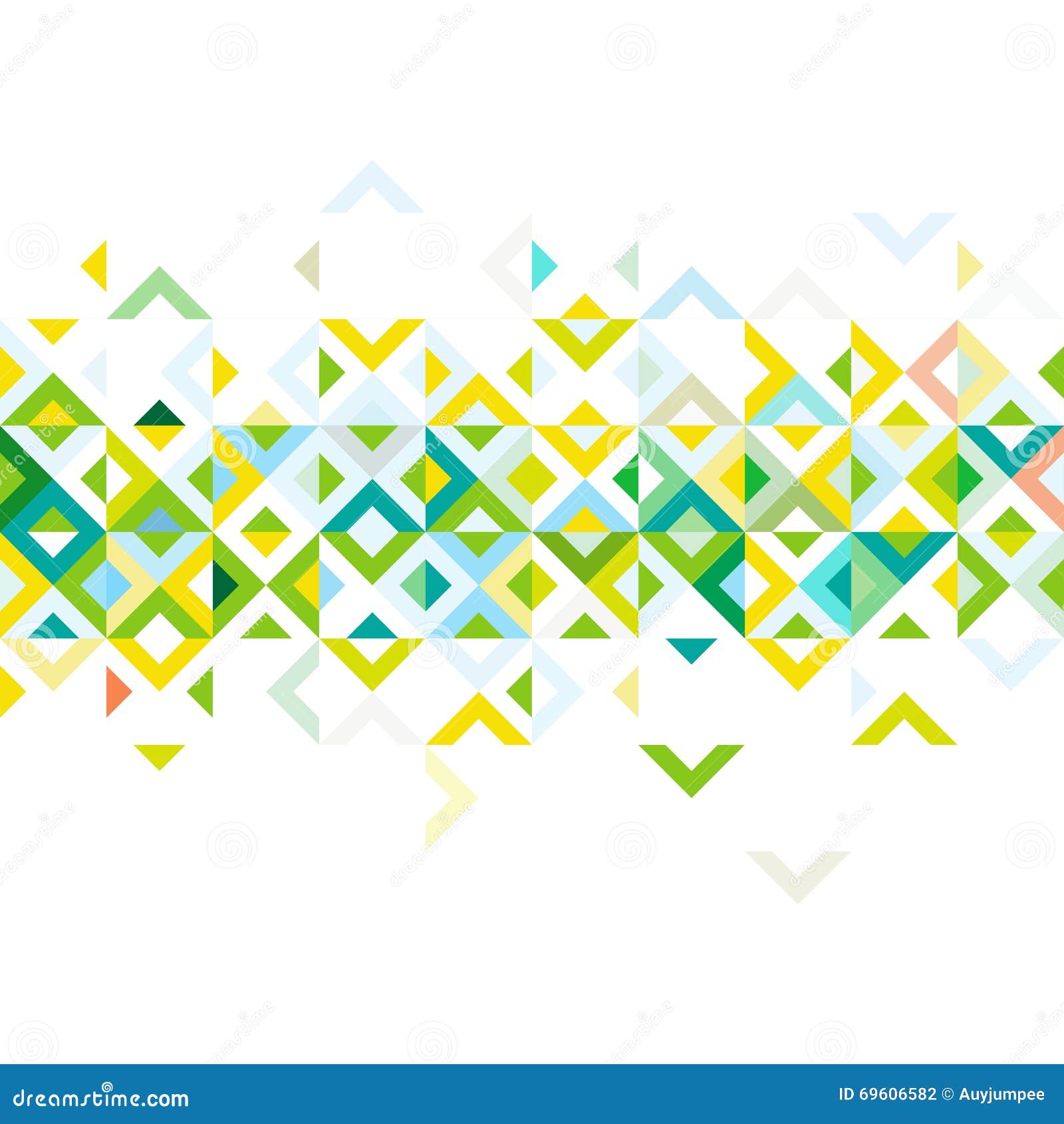 Abstract Strip of Colorful Mosaic Mix Geometric Pattern Design, on ...