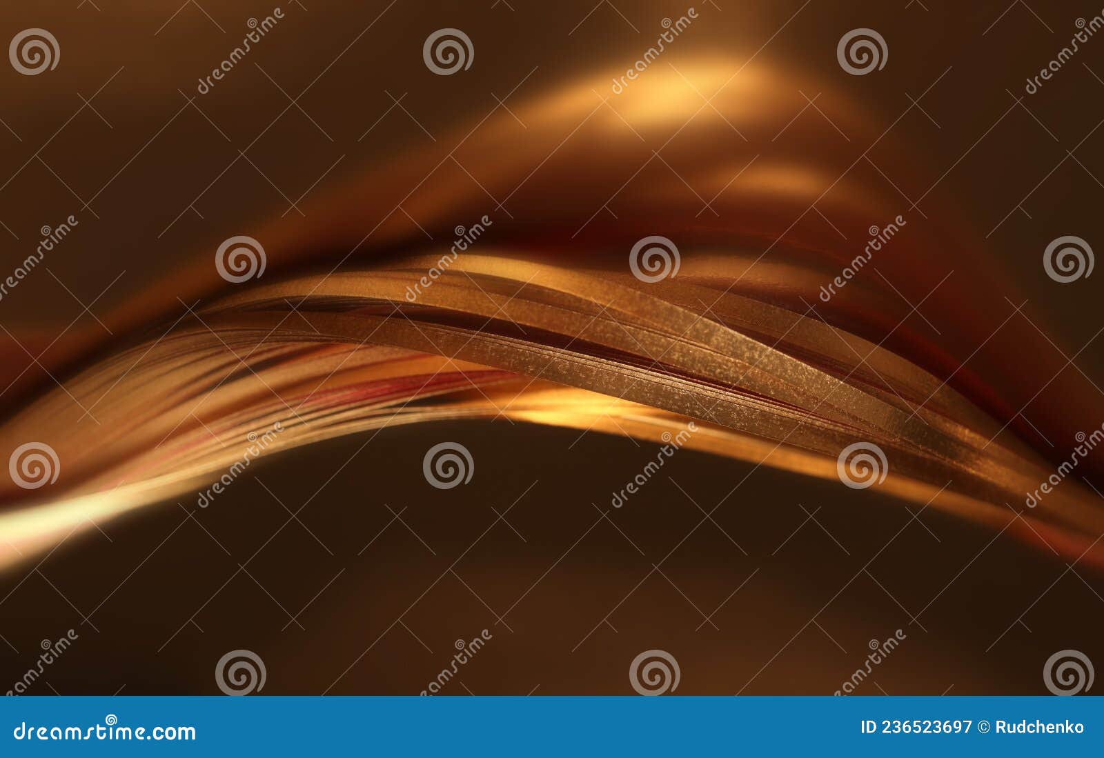 Abstract Strip Line Background. Gold Bronze Wave on Black Stock Image ...