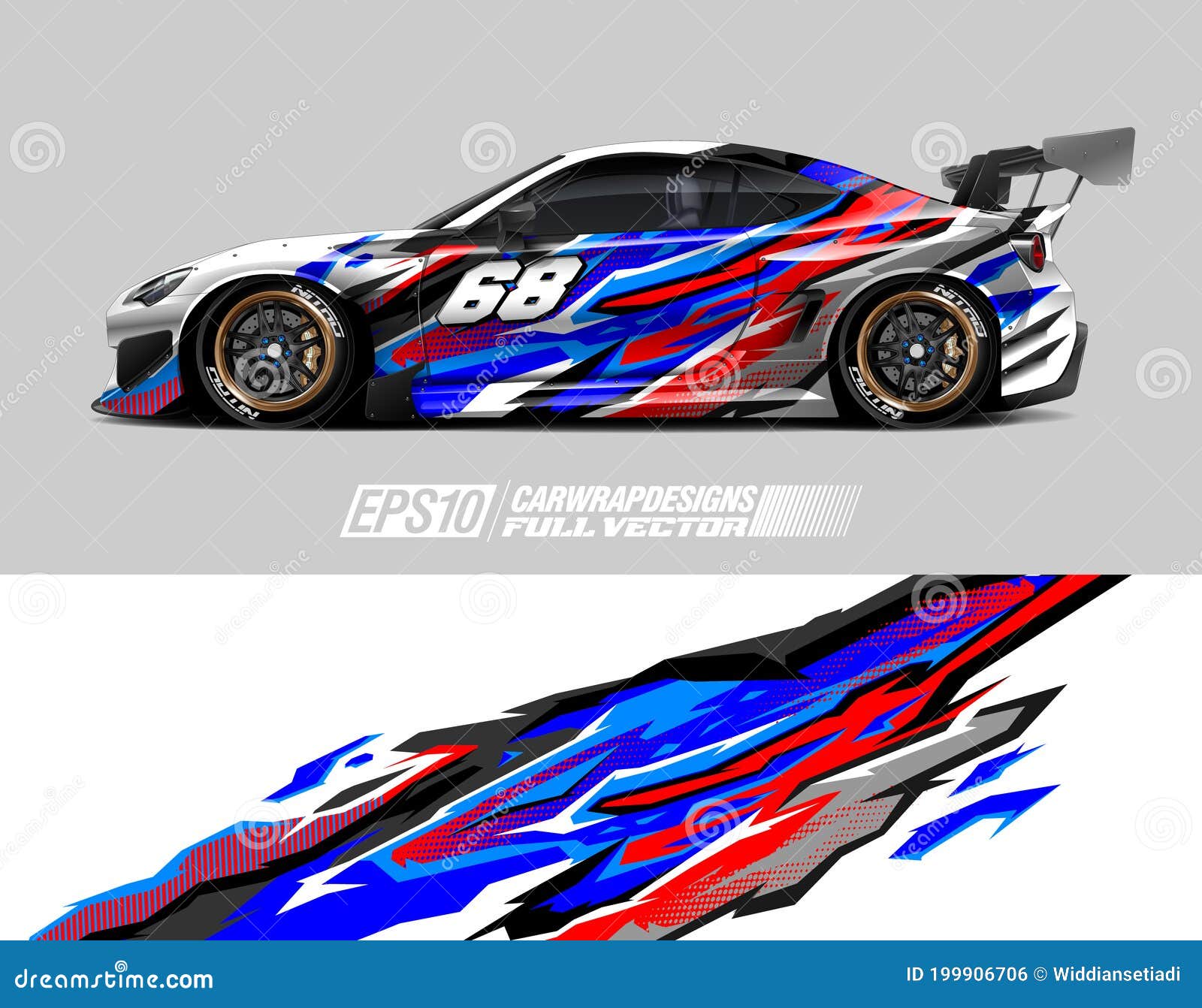 Car Livery Design Vector. Graphic Abstract Stripe Racing Background ...