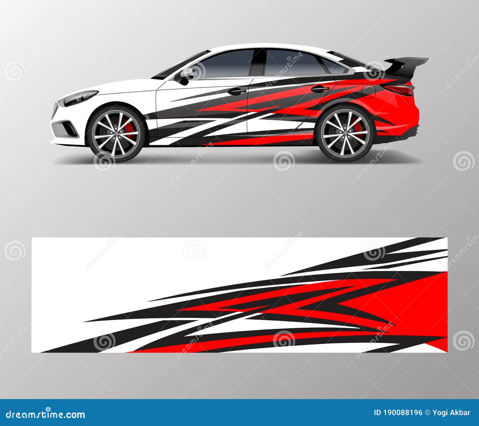 Abstract Stripe For Racing Car Wrap Sticker And Decal Design Vector