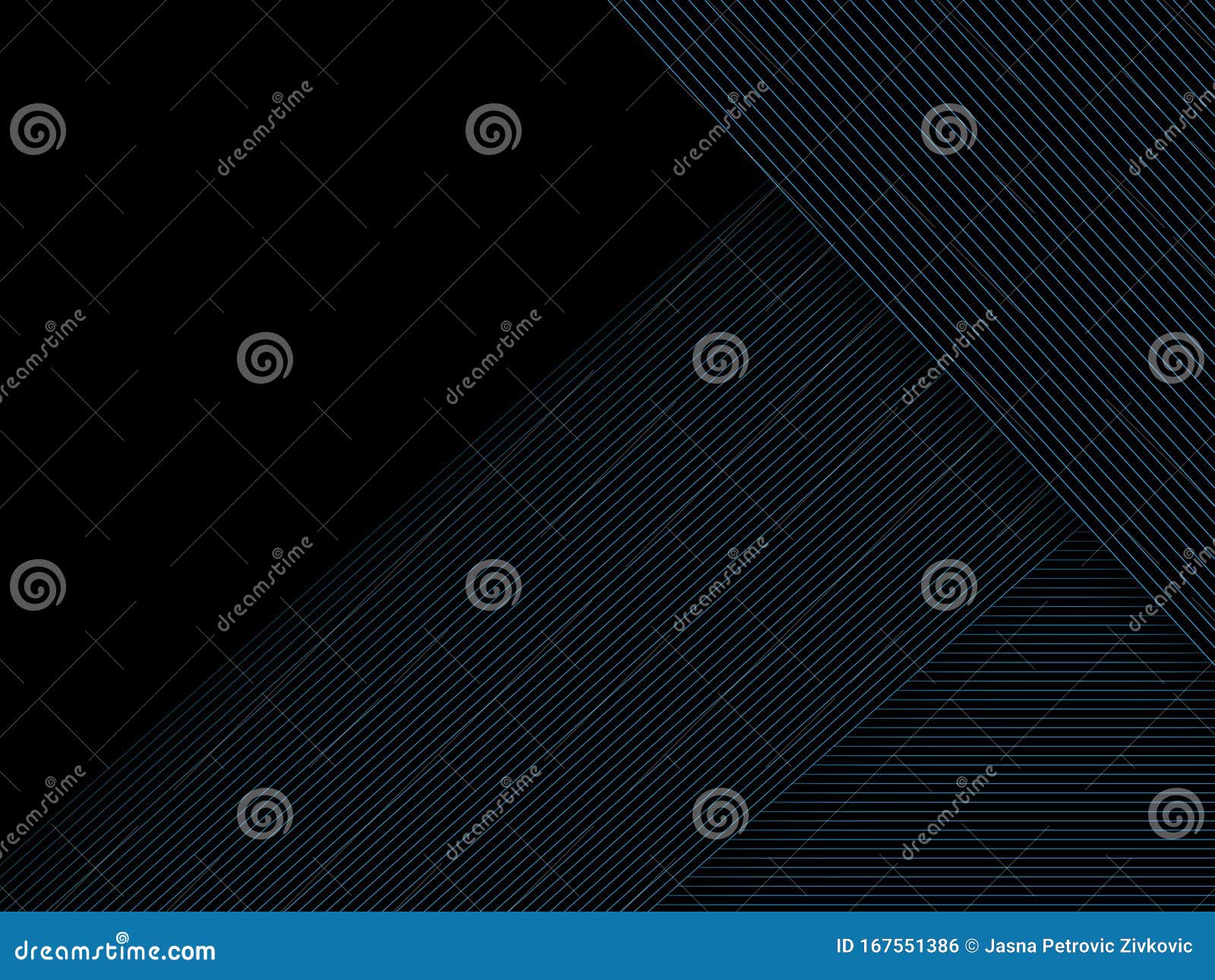 Abstract Striped Blue Lines Pattern Overlay on Black Background and ...