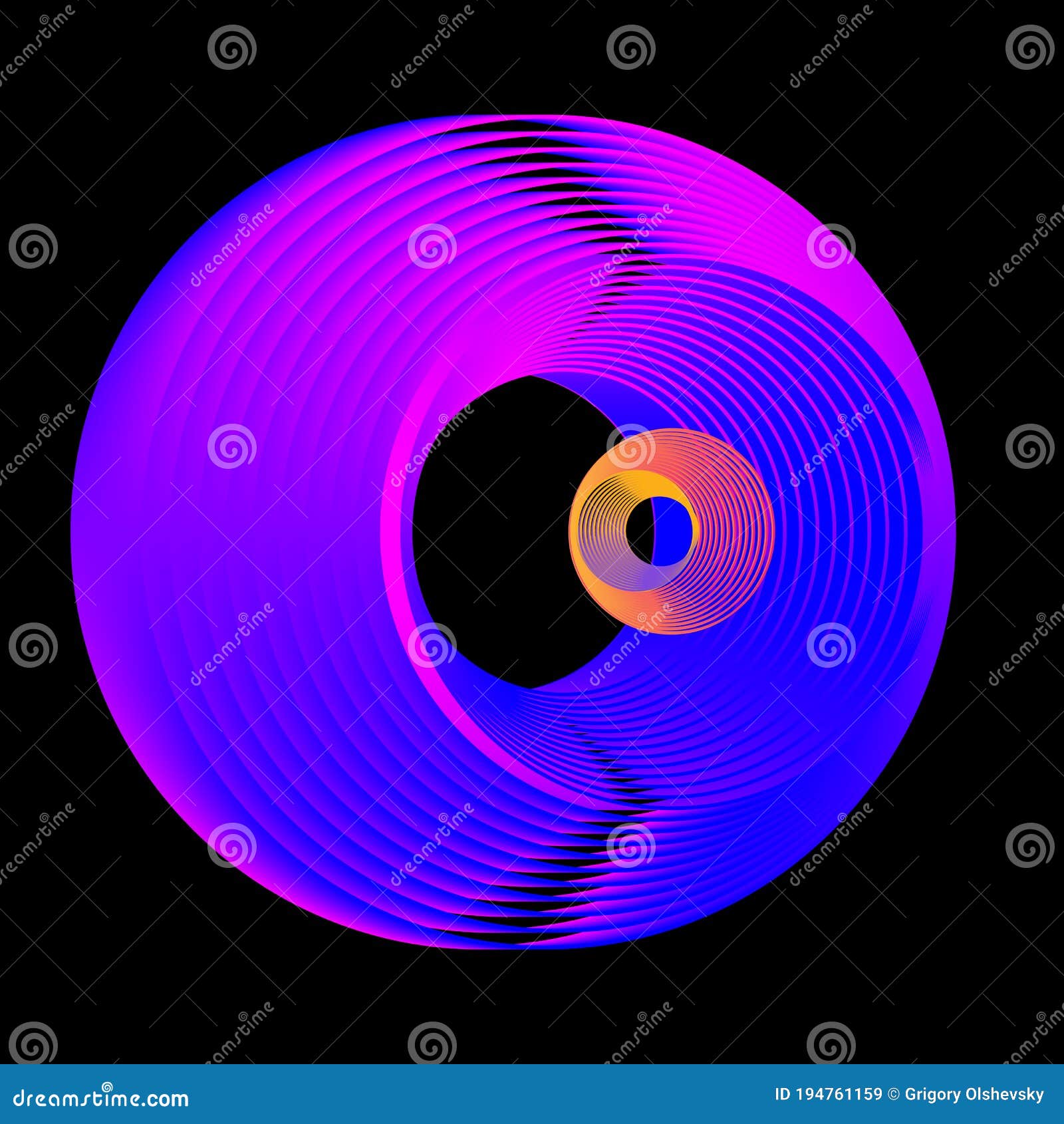 Abstract Striped Colored Spiral Stock Vector - Illustration of shape ...