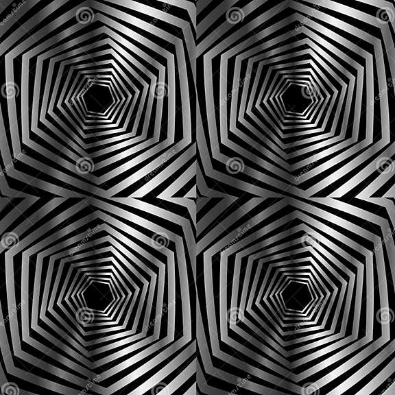 Abstract Striped Hexagonal Optical Illusion Stock Vector - Illustration ...
