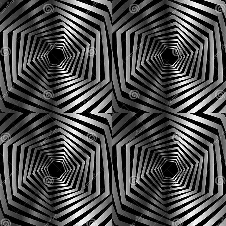 Abstract Striped Hexagonal Optical Illusion Stock Vector - Illustration ...
